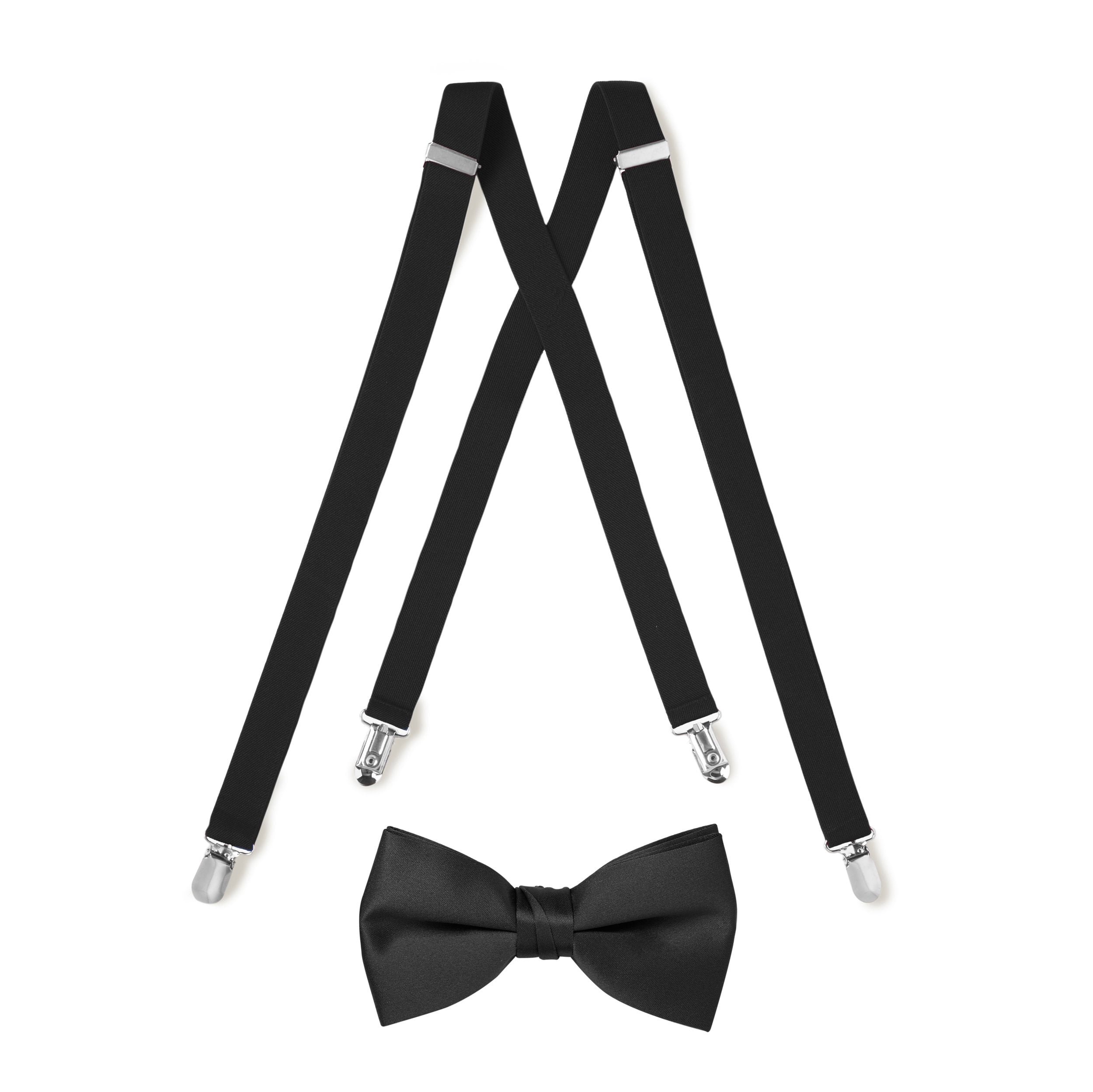 Black Suspender & Bow tie Set (adult) - Walmart.com