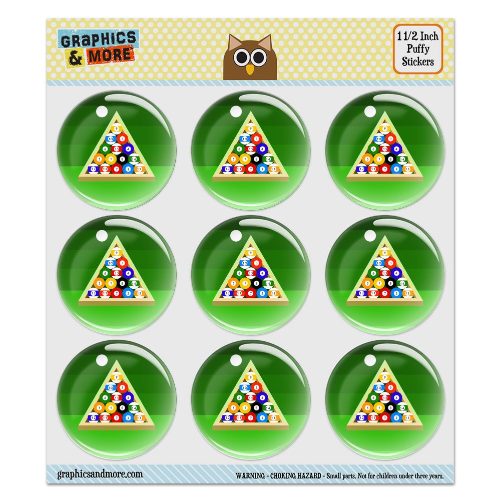 Billiard Balls and Triangle Pool Table Puffy Bubble Dome Scrapbooking ...