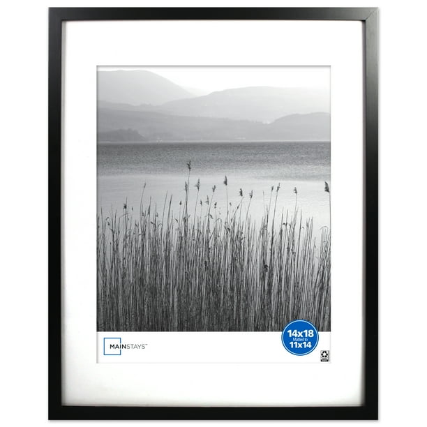 Mainstays 14x18 inch Matted to 11x14 inch Black 0.5" Gallery Wall ...