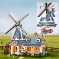 Dutch Windmill Farmhouse Building Block Set with Chicken Coop & LED ...