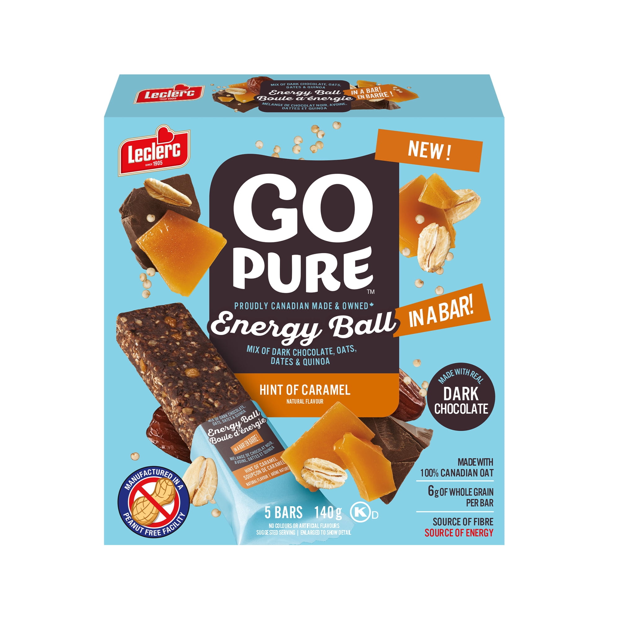 Click here for Go Pure Enery Ball In A Bar - Hint Of Caramel 140g prices