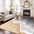 Area Rug 72×108in, Summer Beach Waves Abstract Art Floor Carpet Living ...