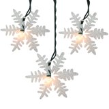 Northlight 10-Count White Glittered Snowflake Christmas Light Set, 6ft ...