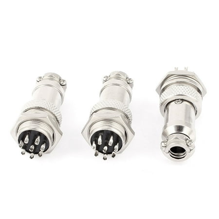 GX16-8 8-Pin 16mm Male to Female Panel Metal Connector Aviation Plug ...