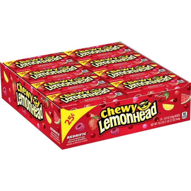 Lemonhead, Chewy Redrific Candy, 0.8oz (Box of 24) - Walmart.com ...