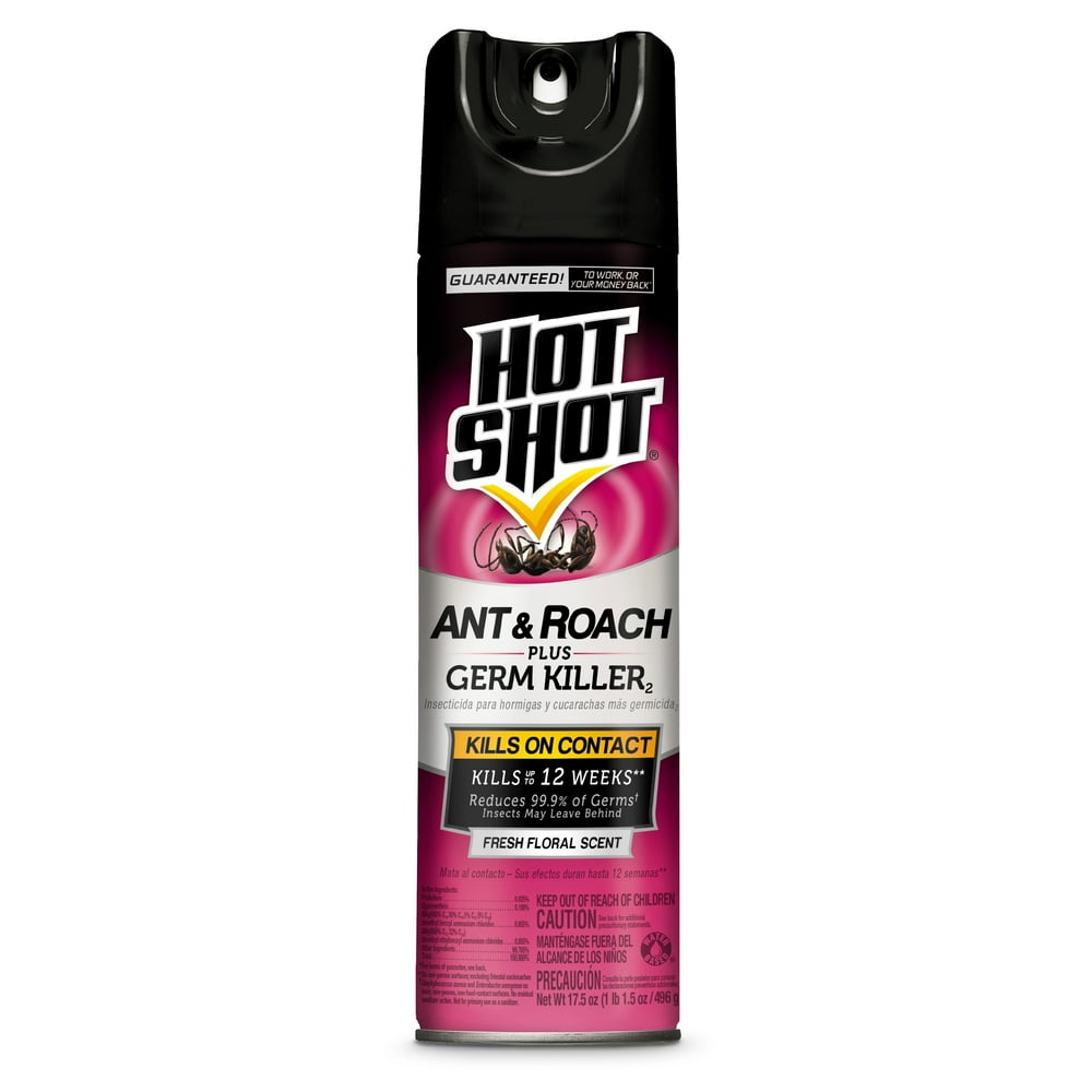 Hot Shot Ant & Roach + Germ Killer Fresh Floral Aerosol,17.5 oz ...