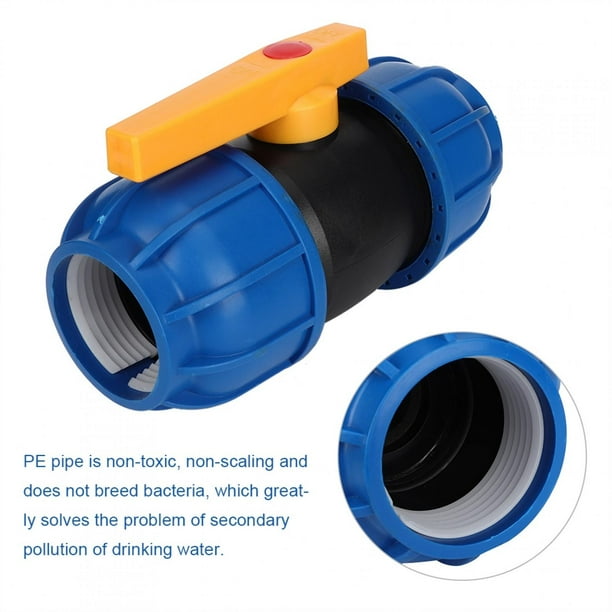 ESTINK 63mm PE Pipe Connector Ball Valve Water Pipe Connector Valve ...