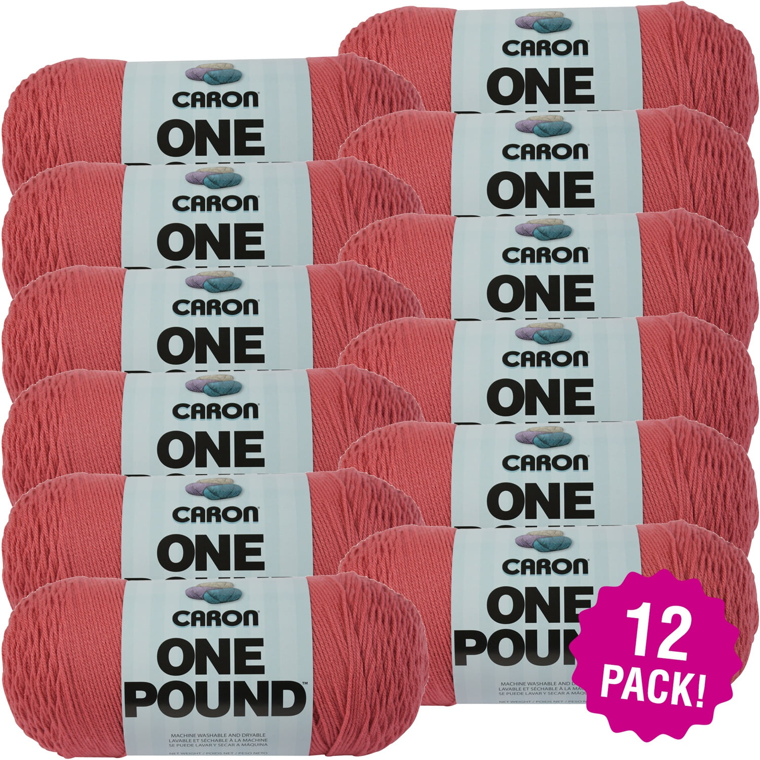 Caron One Pound Yarn - Rose, Multipack of 12 - Walmart.com