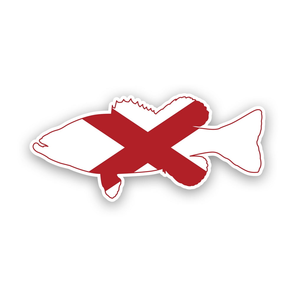 Alabama Bass Flag Sticker Decal - Self Adhesive Vinyl - Weatherproof ...
