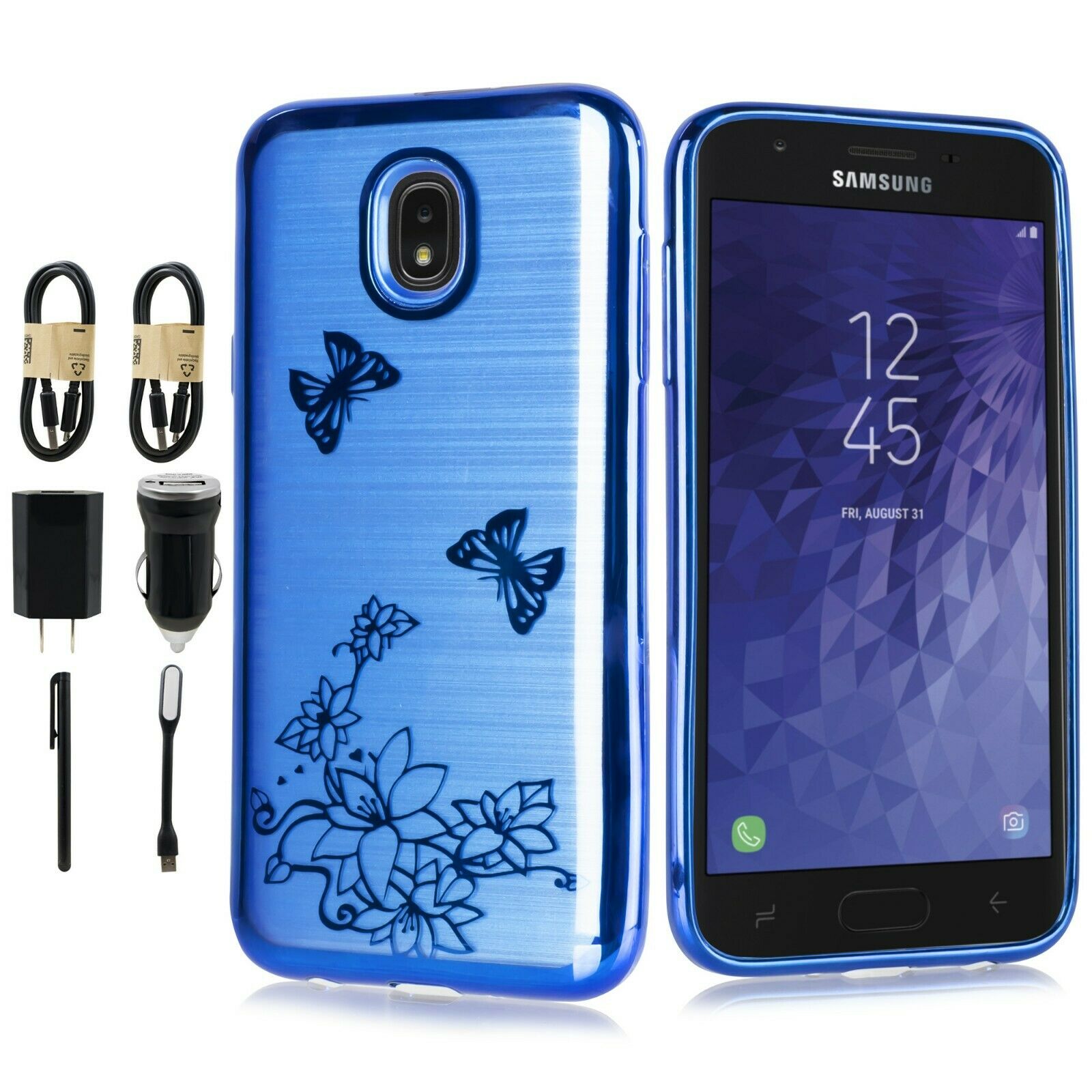 Value Pack for 5" Samsung Galaxy J3 (2018) Graphic Brushed Raised Bevel ...