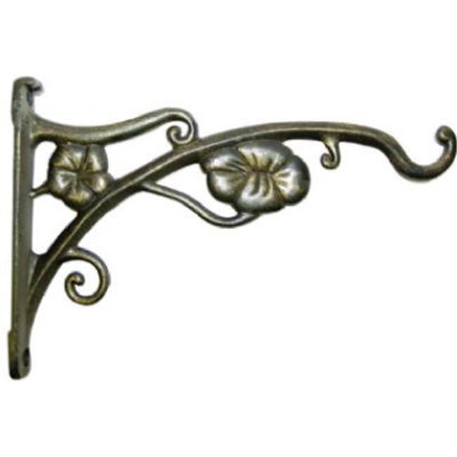 85643 9 in. Antique Gold Cast Aluminum Hanging Plant Bracket With ...