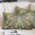 Bird Wildflowers Throw Pillow Covers, Glass Jars Bird Nest Pine ...