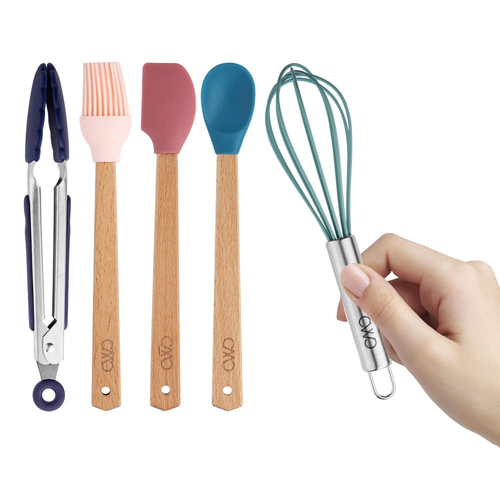 Cook with Color Silicone Kitchen Utensils 5 Piece Set, Spoon, Brush ...