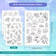 1Set 4 Sheets 11.6x8.2 Inch Stick and Stitch Embroidery Patterns Non ...