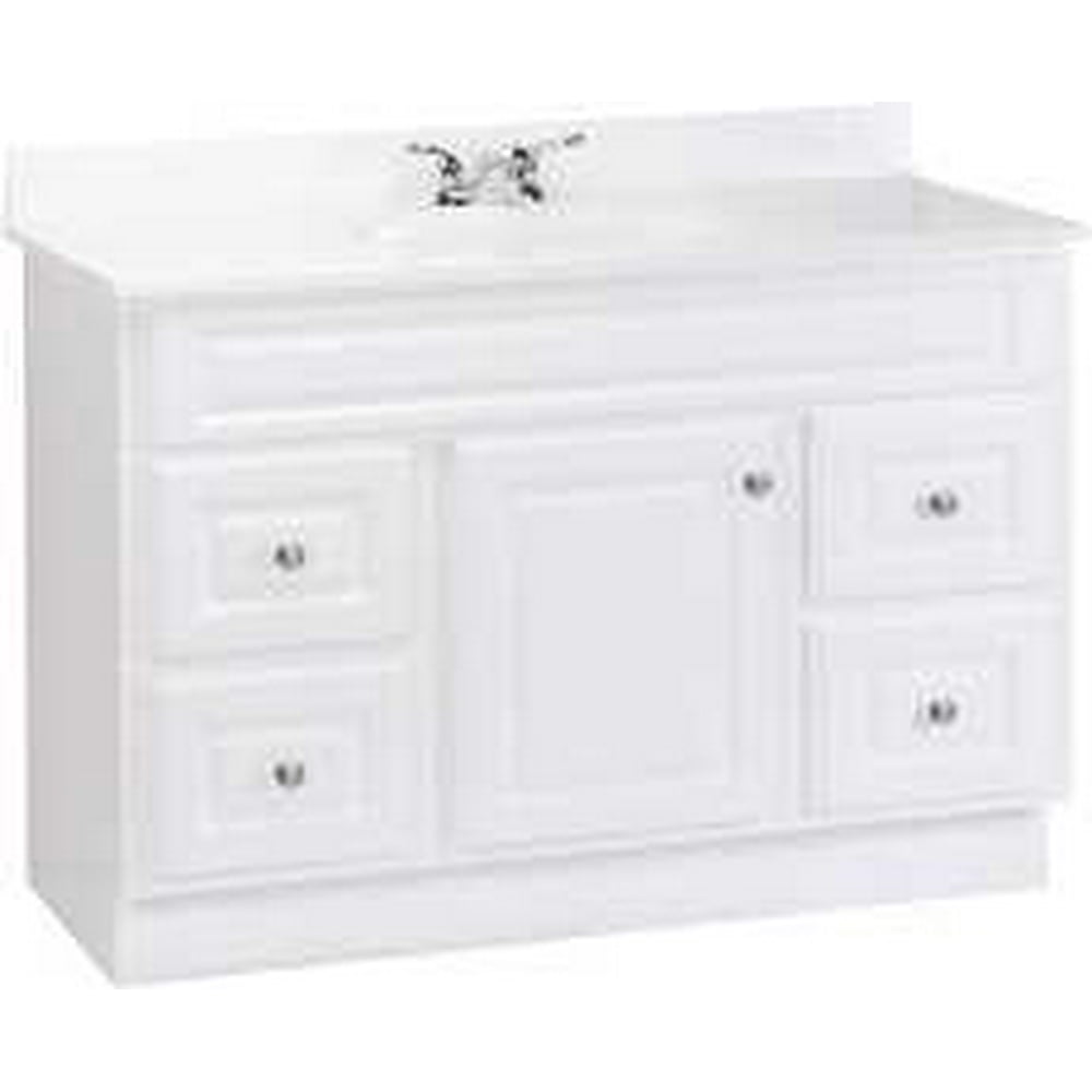 Fully Assembled White Vanity With Drawers, 48 In. - Walmart.com ...