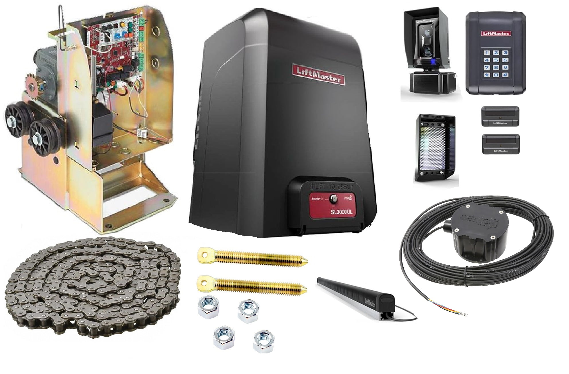 LIFTMASTER SL300050UL 1/2 HP AC High Traffic Commercial Slide Gate ...