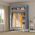 V11C Wire Garment Rack Rolling Heavy Duty Portable Closets with ...