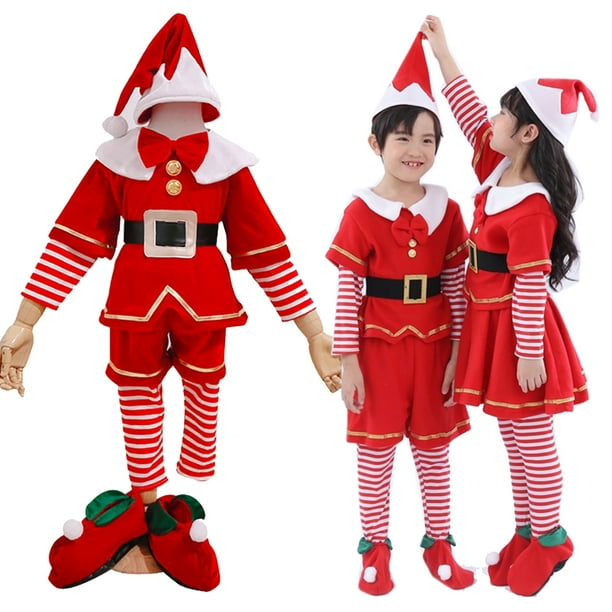 1-12T Kids Baby Boys Girls Christmas Santa Claus Elf Costume - 3 Piece ...