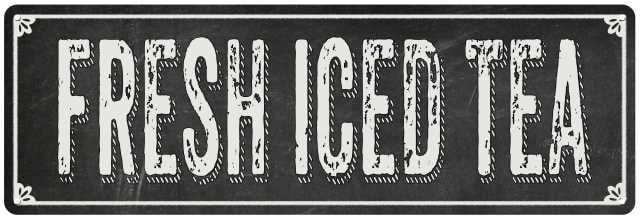 FRESH ICED TEA Shabby Chic Black Chalkboard Metal Sign 6x18 Decor ...