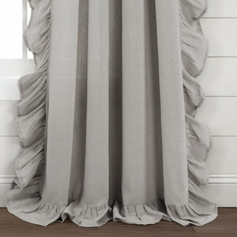 White Ruffle Blackout Curtains