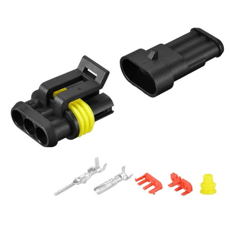 Uxcell Waterproof Connector Electrical Quick Connect 3 Pin Wire ...
