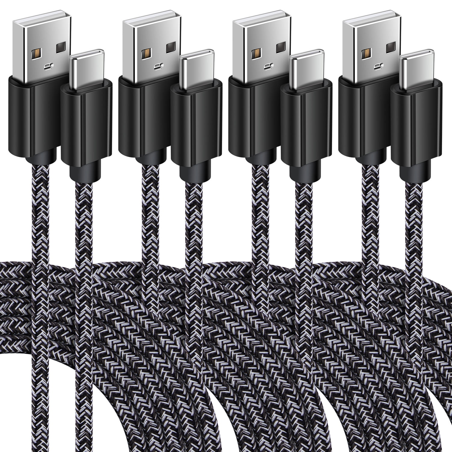 USB C Cables,Type C USB Cables 6ft-4PACK,ABCPOW USB Type C to USB a ...