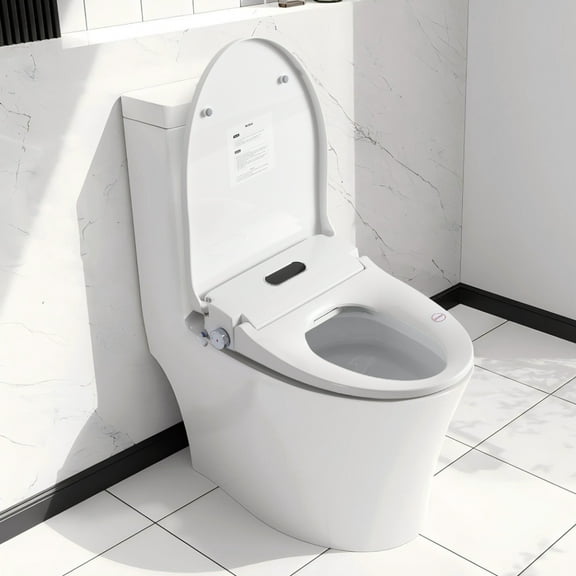 Elongated Smart Toilet Bidet Electric Toilet Seat with Self-Cleaning ...