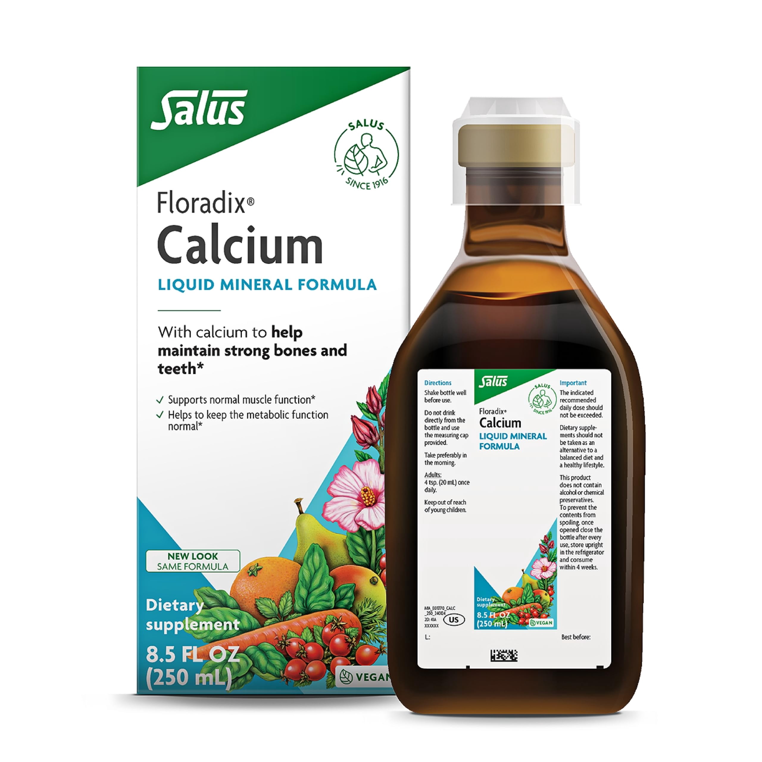 El suplemento Floradix Calcium Liquid 250 ml apoya los huesos fuertes ...