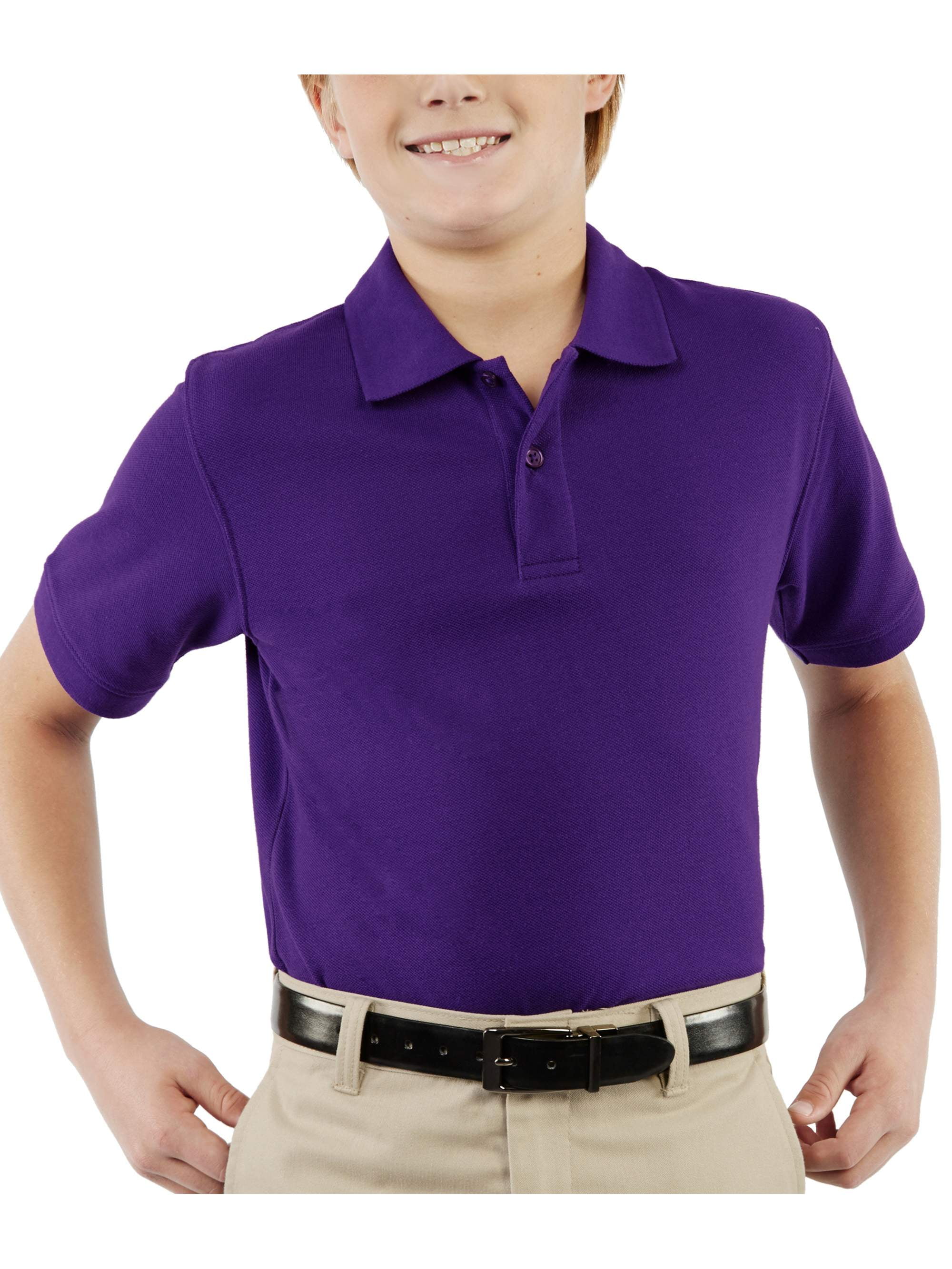 George Boys School Uniform Short Sleeve Pique Polo Shirt (Little Boys ...
