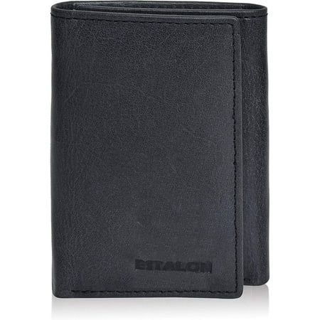Slim RFID Wallets for Men - Genuine Leather Front Pocket Trifold Wallet ...