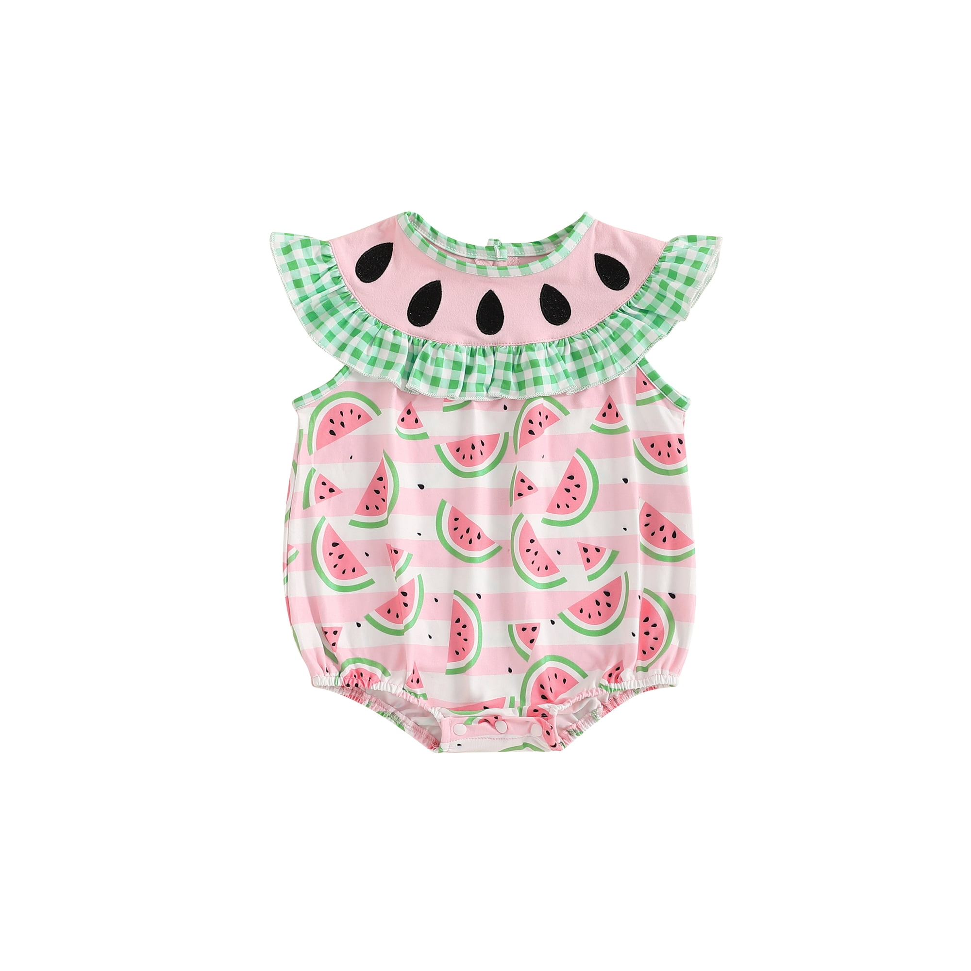 Click here for Gupgi Baby Girls Watermelon Print Romper Ruffles S... prices