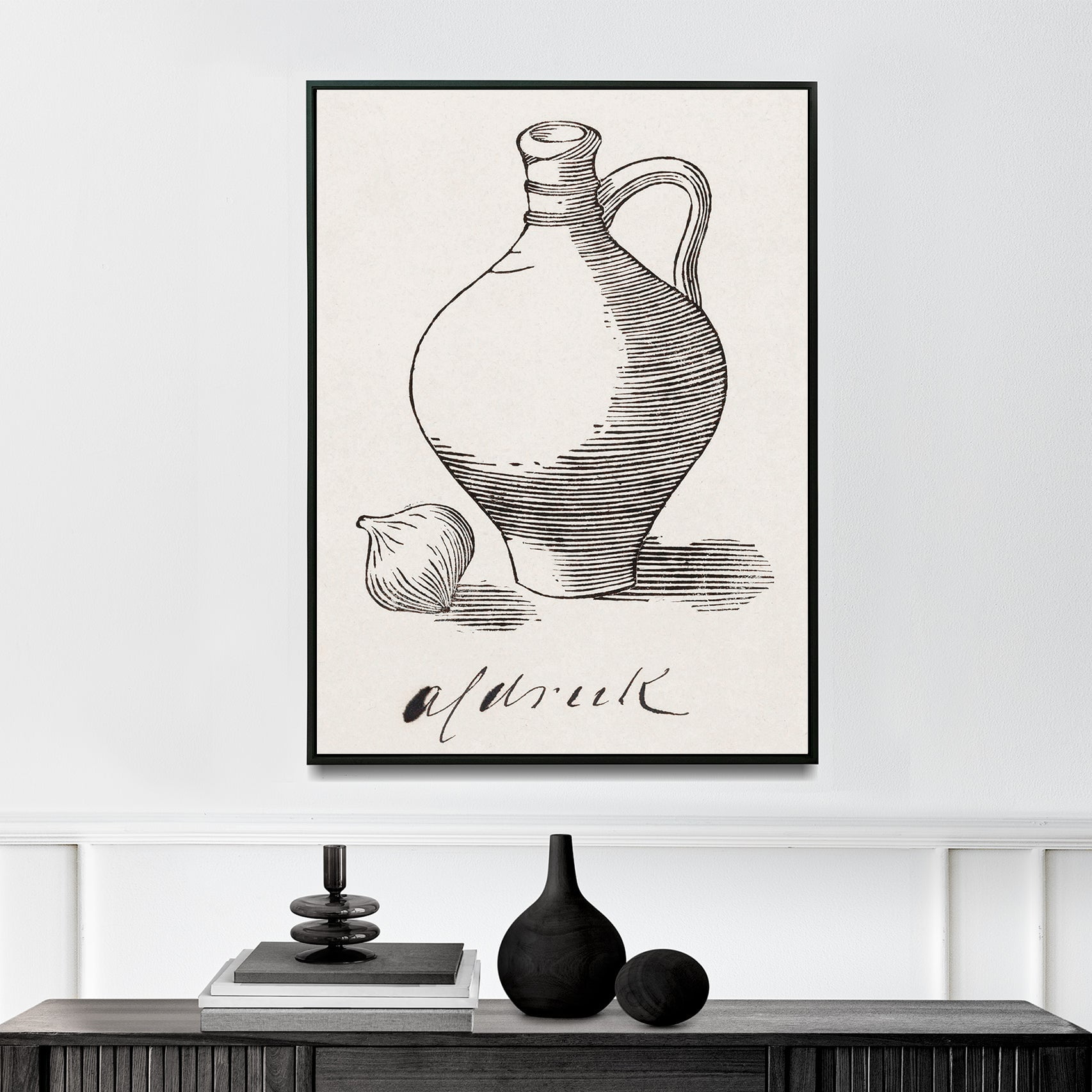 Woodcut Still Life with Jug and Onion - 1900 | Julie de Graag | Premium ...