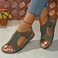 Flat Sandals for Women Vintage Solid Color Cute Comfy Open Toe One-Line ...