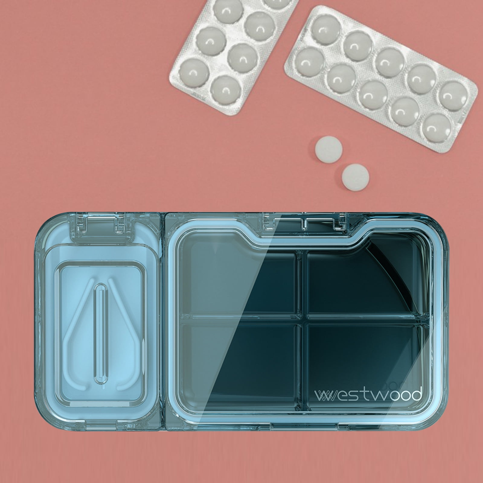 Pastillero portátil Yinane a prueba de humedad Caso de medicina azul ...
