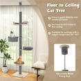 Pefilos 93"-107" Adjustable Height Floor to Ceiling Cat Tree Tower with ...