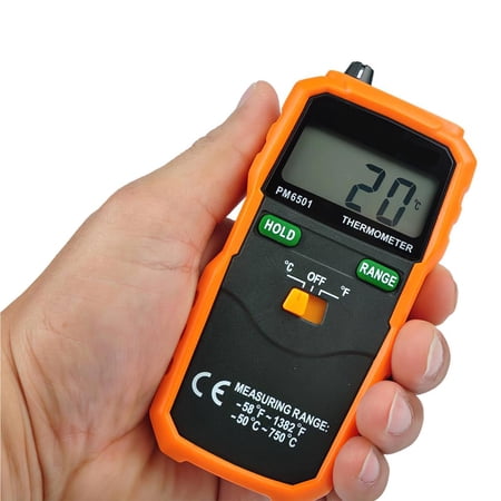 PM6501 K-type Digital Thermometer with LCD Display with Backlight K-type Digital Portable ...
