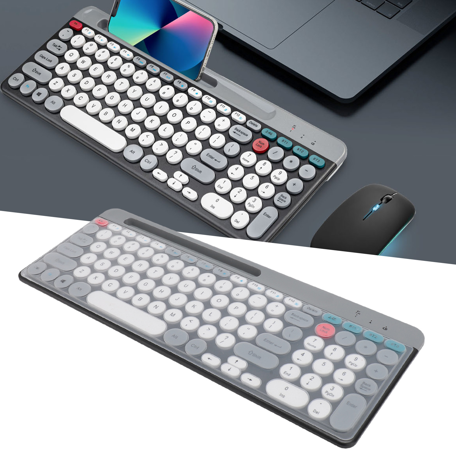 Teclado mouse conjunto, conecte 3 dispositivos 13 Funciones de tecla ...