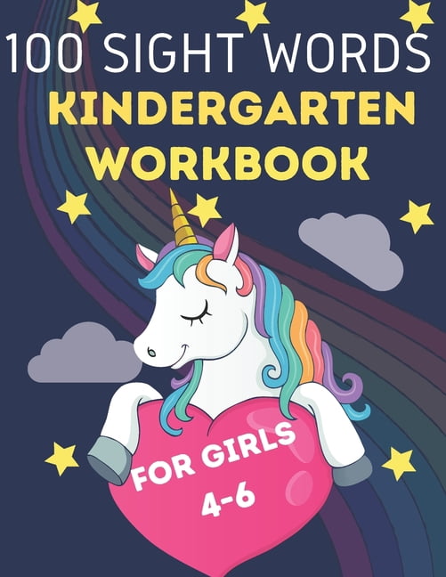100 Sight Words Kindergarten Workbook for Girls : Learning to read and ...