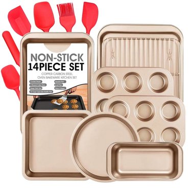 Premium 17 Piece Bakeware Sets | Carbon Steel, Non Stick & Oven Safe up ...