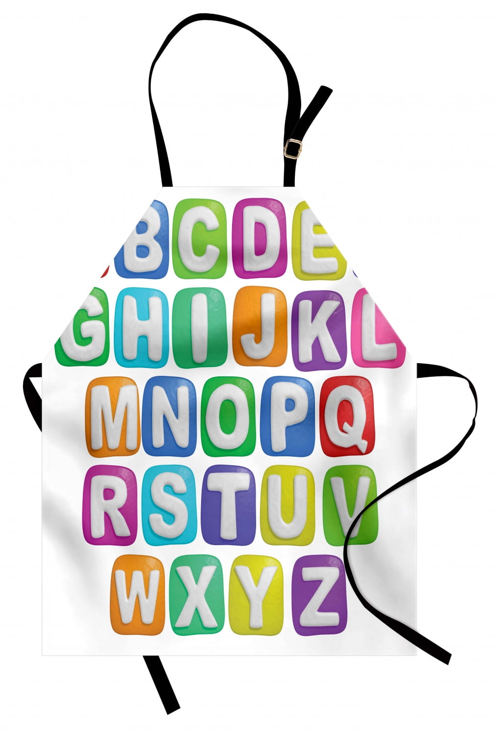 Letter Apron Cartoon Style Colorful Alphabet Squares Children Kids ...