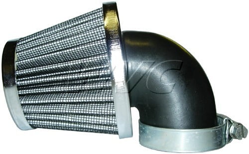 Air Filter - 35mm, 90 Degree Angle, Cone - (Chrome) - Scooters, ATVs ...
