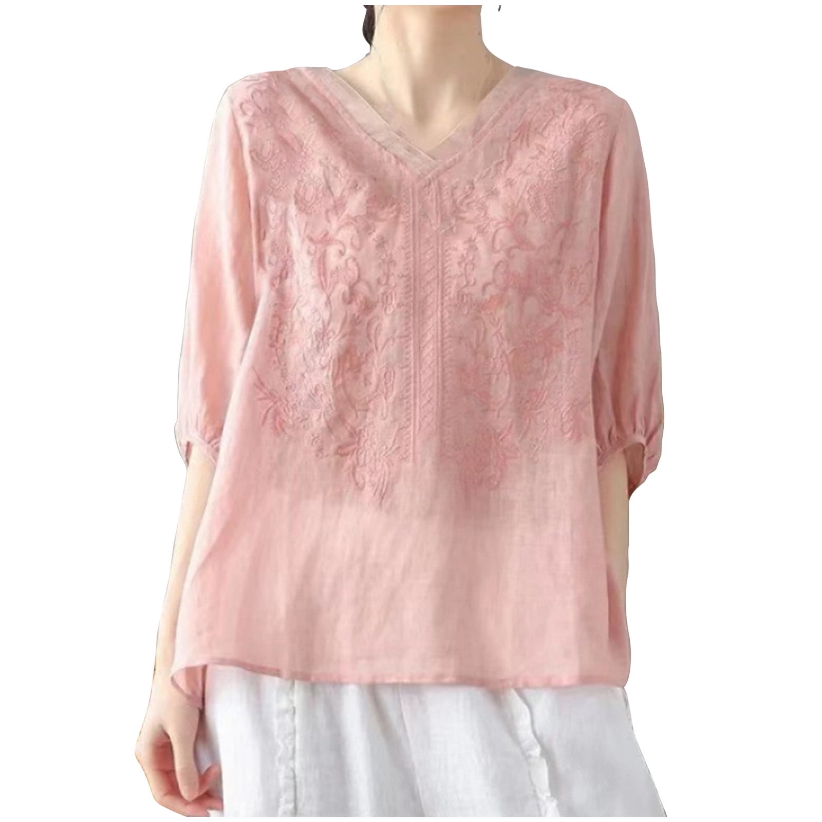 Click here for Hinvhai Linen Shirts For Women Clearance Trendy Su... prices