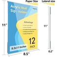 Acrylic Sign Holder 8.5 x 11 Wall Mount, Clear Plastic Sign Display ...