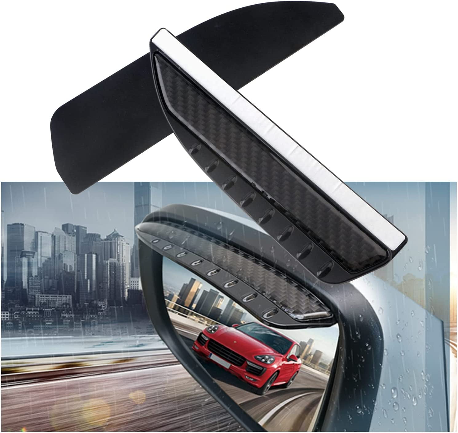 Side Mirror Rain Guard Car Rear View Mirror Visor Carbon Fiber Mirror ...