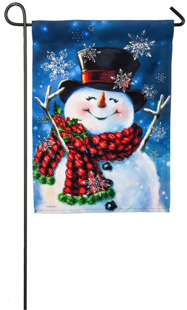 Evergreen Jolly Snowman Suede Garden Flag, 12.5 x 18 inches - Walmart.com