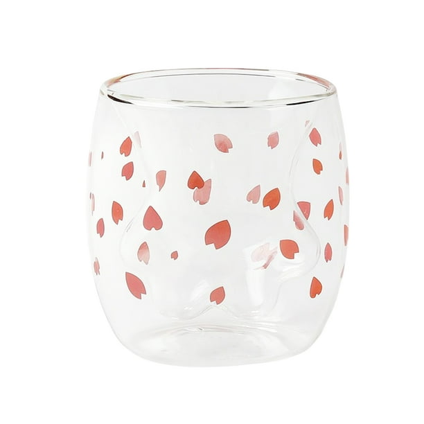 relayinert Double Layer Mug Transparent Coffee Tea Milk Paw Mugs ...