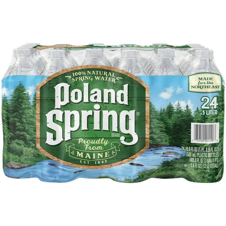 POLAND SPRING 100% Natural Spring Water 24-16.9 fl. oz Bottles ...