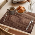 Brown Wave Wood Grain Cotton Linen Placemats Set of 4, Farmhouse Plants ...