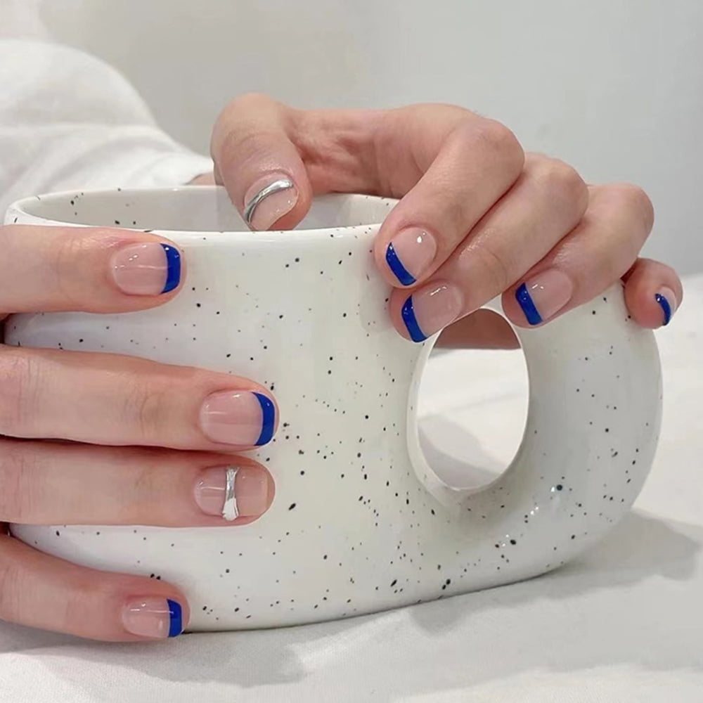 Press on French Tip False Nails Eco-friendly ABS Resin Material Non ...