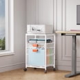 Rolling File Cart - White: Mobile Vertical Organizer With Mesh Drawers ...
